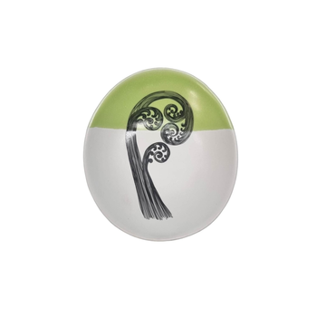 Ponga Frond 4 Green Dipped 10cm Bowl - Jo Luping at The Vault NZ - NZ