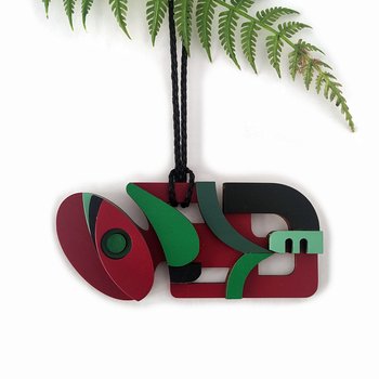 Uenuku Pendant Dark Red - Jewellery at The Vault NZ - NZ
