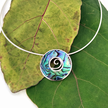 Lifesaver Silver Paua Necklace - NZ : Necklaces at The Vault NZ