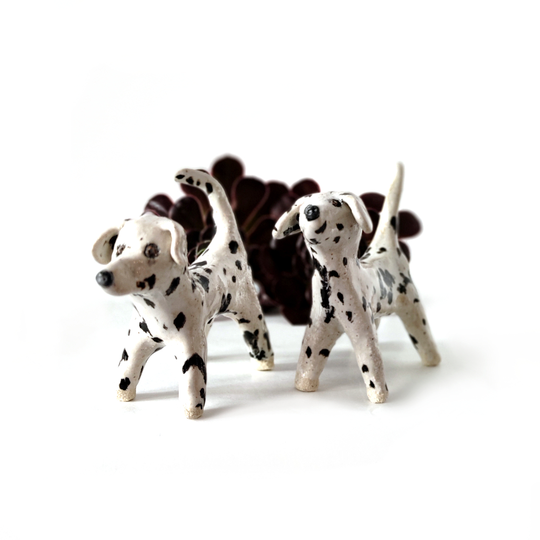 Ceramic Figurine Dog Black Spot - Lava Ceramics at The Vault NZ - NZ