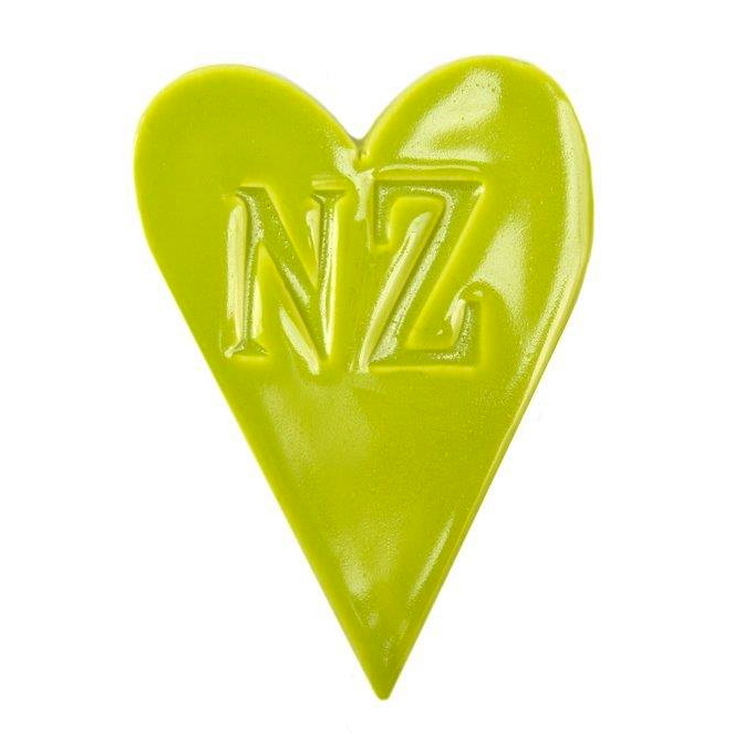 NZ Stamped Heart Wall Art Chartreuse - NZ : Artist and Brands at The ...