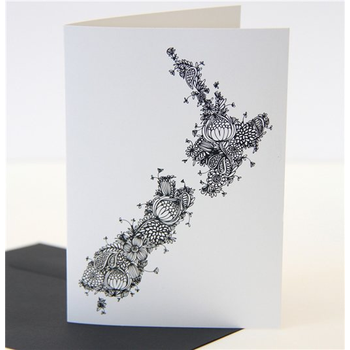 Illustrated NZ Map Card - NZ : For All Occasions Cards at The Vault NZ