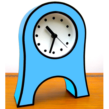 Small Cartoon Clock Rounded - Blue - Roman Kleinstein at The Vault NZ - NZ