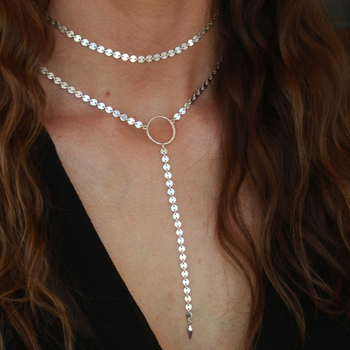 Silver Disk Chain Circle Chain Drop - Jewellery at The Vault NZ - NZ